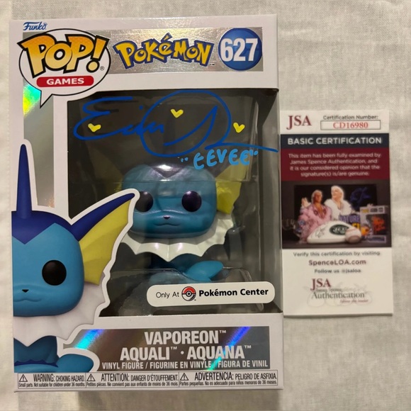 Pokemon | Toys | Erica Schroeder Signed Funko Vaporeon Pokmon Center ...